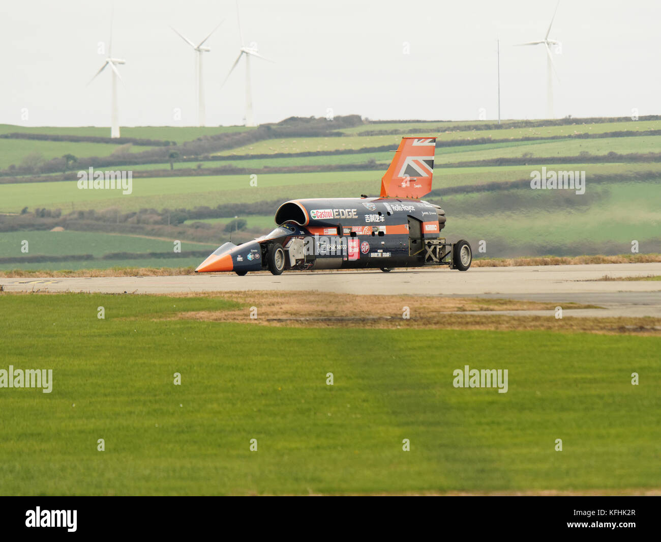Newquay, Cornwall, UK. 29th October, 2017. Bloodhound SSC world record ...