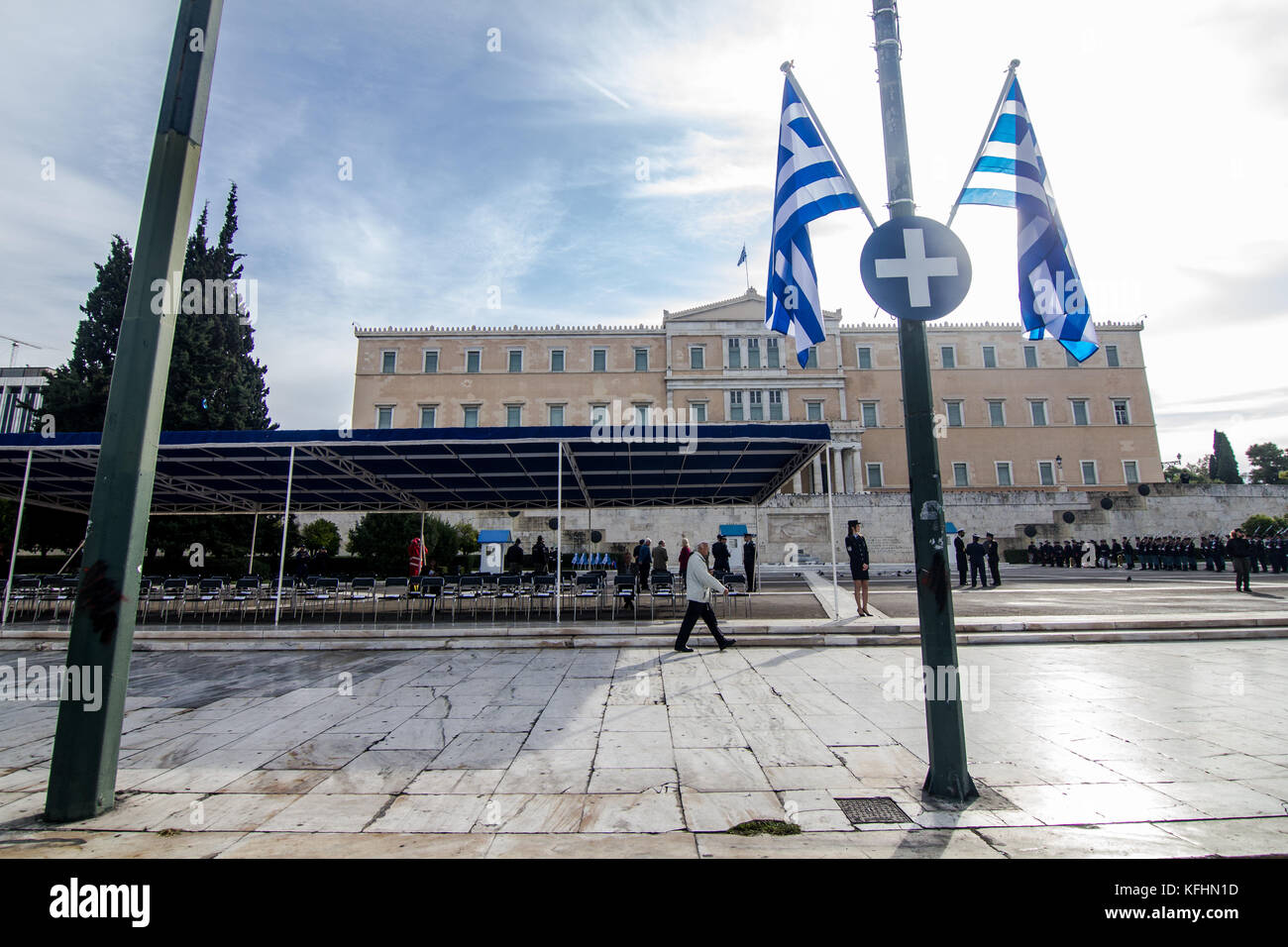 Athens, Greece. 28th Oct, 2017. Students parade in Athens due to "Ohi ...