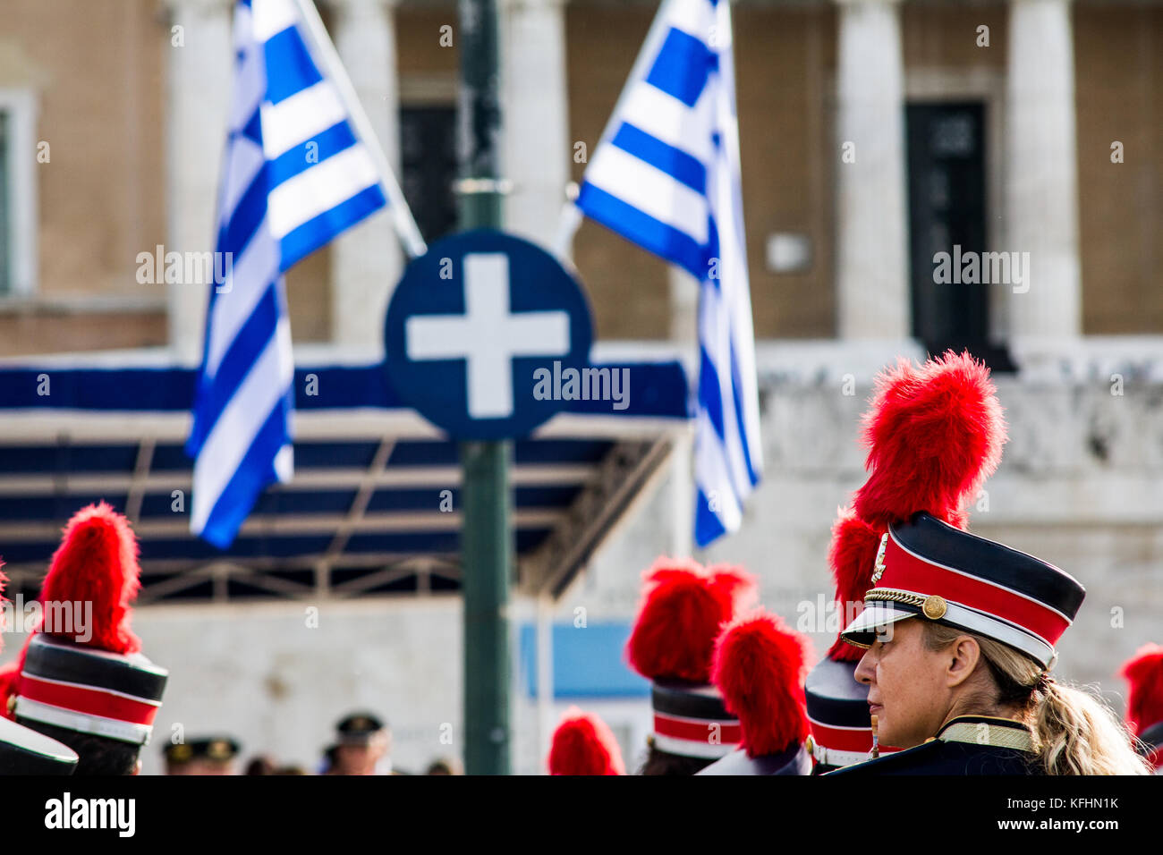 Athens, Greece. 28th Oct, 2017. Students parade in Athens due to "Ohi ...