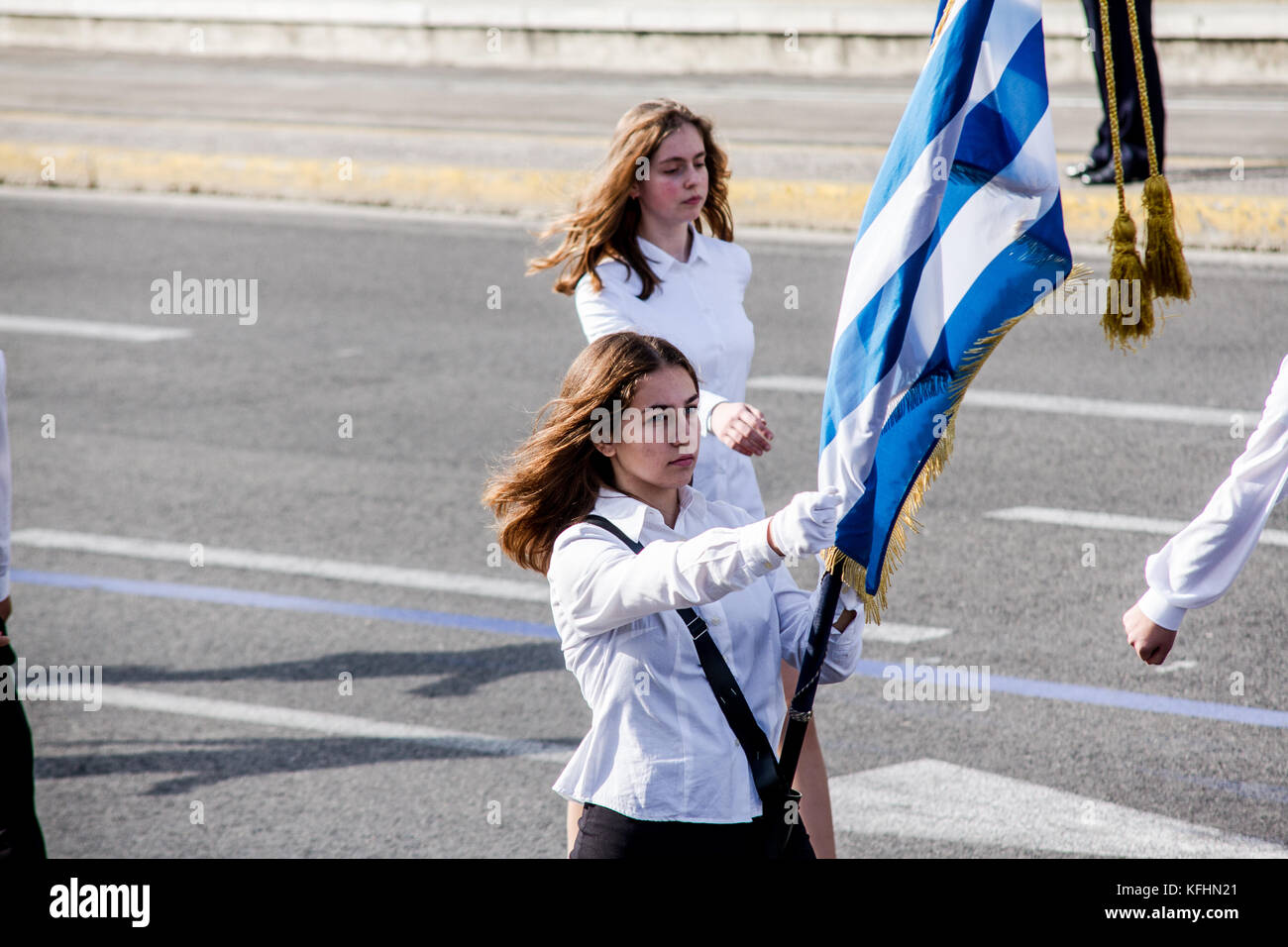 Athens, Greece. 28th Oct, 2017. Students parade in Athens due to "Ohi ...