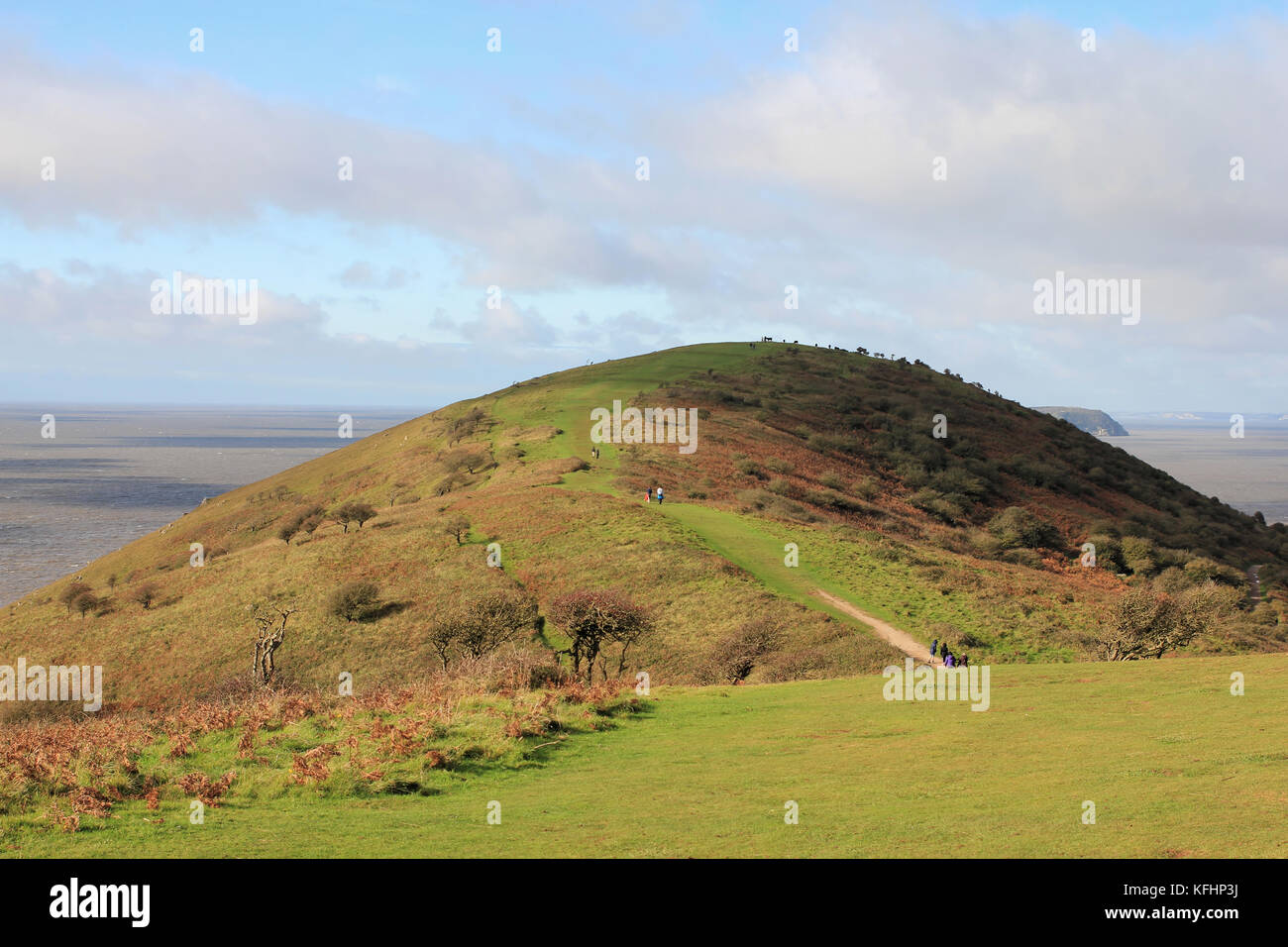 Brean Down Coastal Walk, England - October 28, 2017: Great landmarks of ...