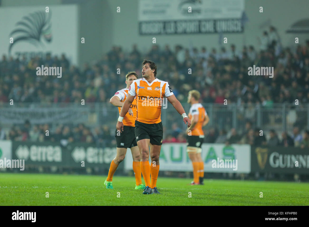 Parma, Italy. 28th October 2017. Cheetahs' captain Francois Venter in ...
