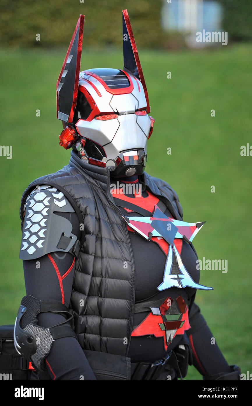 London, UK. 29 October 2017. A cosplayer joins others from around the ...