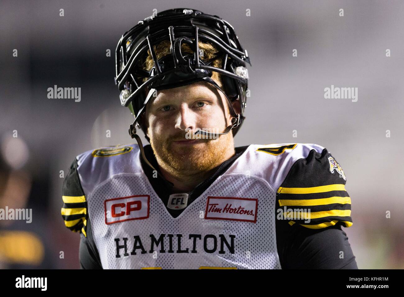 Ottawa, Canada. 27th Oct, 2017. Hamilton Tiger-Cats Ryan Mueller (40 ...