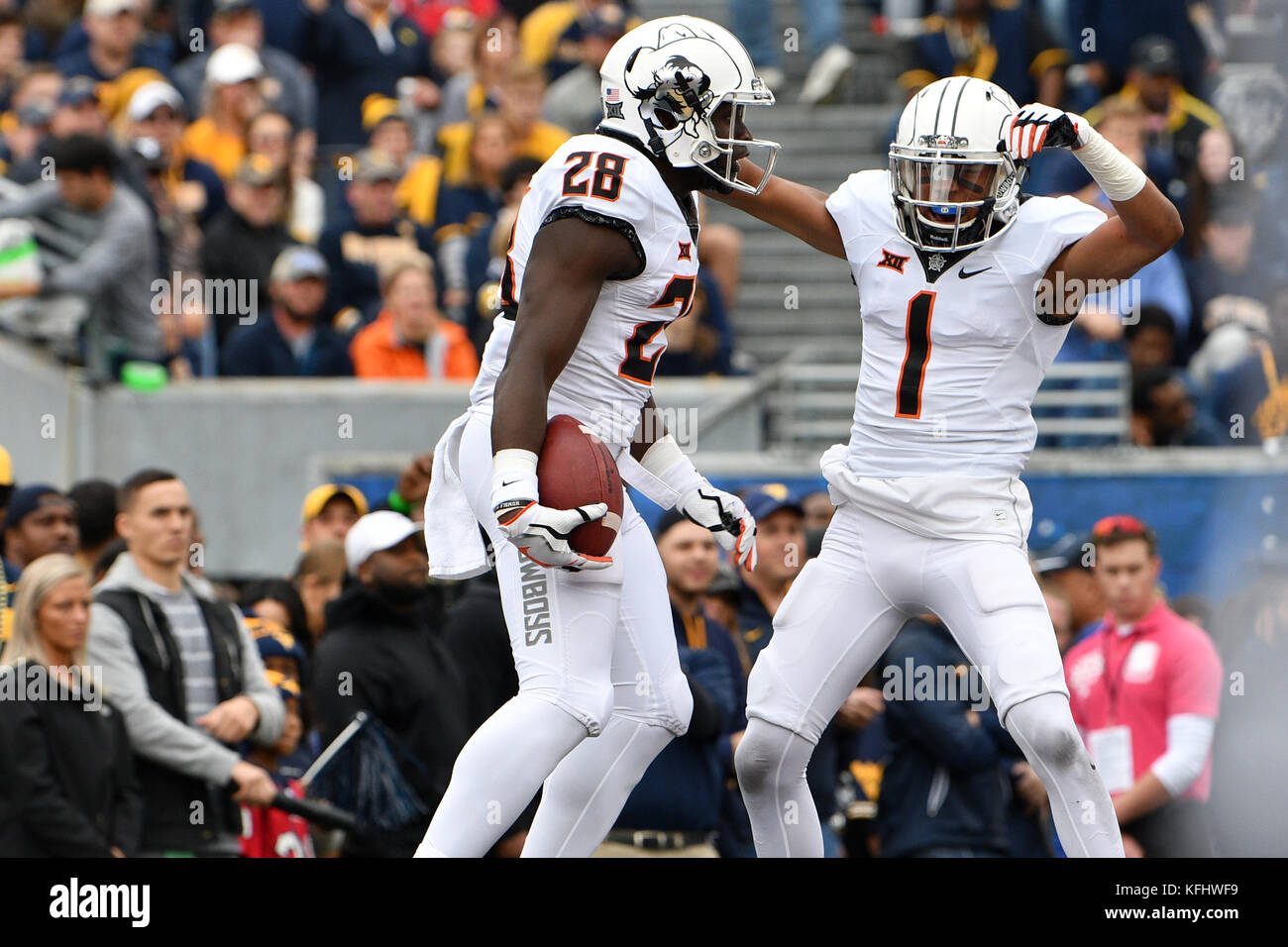 Morgantown, West Virginia, USA. 28th Oct, 2017. Oklahoma State Cowboys ...
