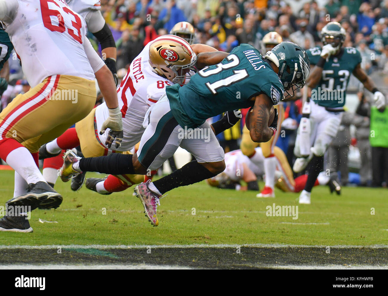 Philadelphia, Pennsylvania, USA. 29th Oct, 2017. Jalen Mills (31) of ...
