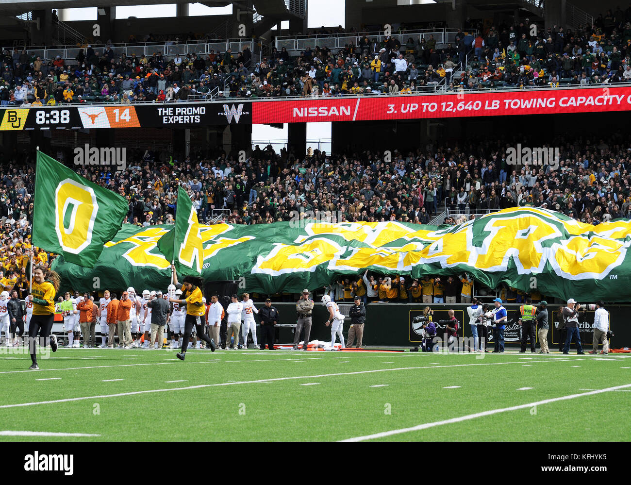 Waco, Texas, USA. 28th Oct, 2017. Baylor Bears fans hold a large banner ...