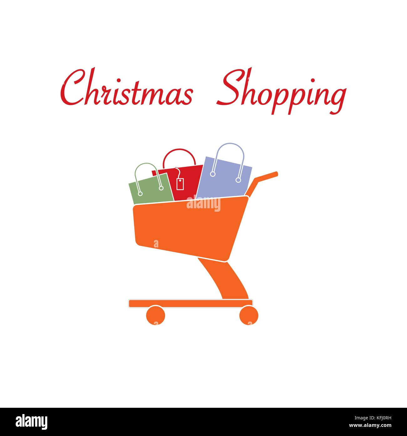 Shopping cart with gift bags. Design for banner, poster or print Stock ...