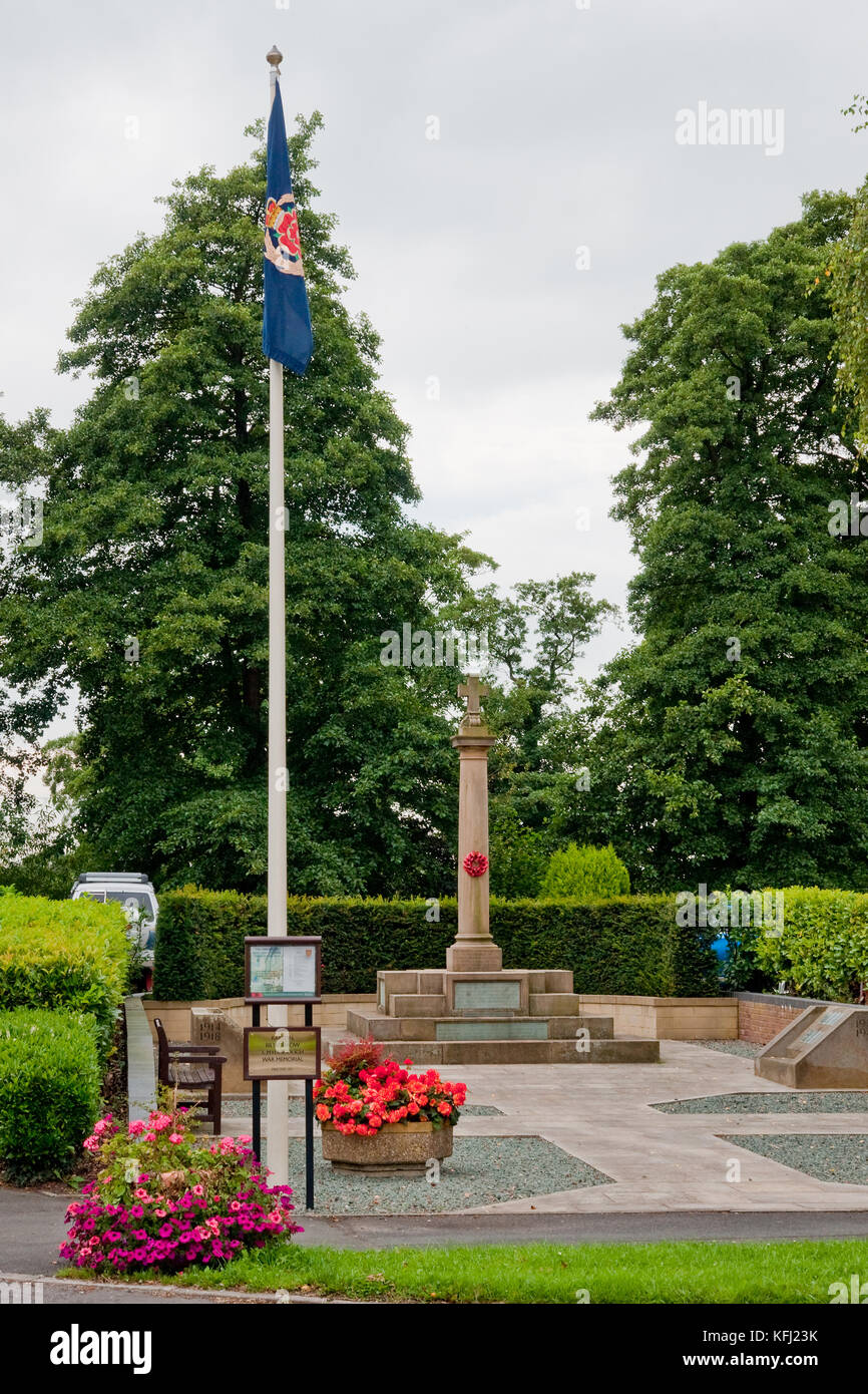 Well-tended war memorial in the village of Bilsborrow, Lancashire ...