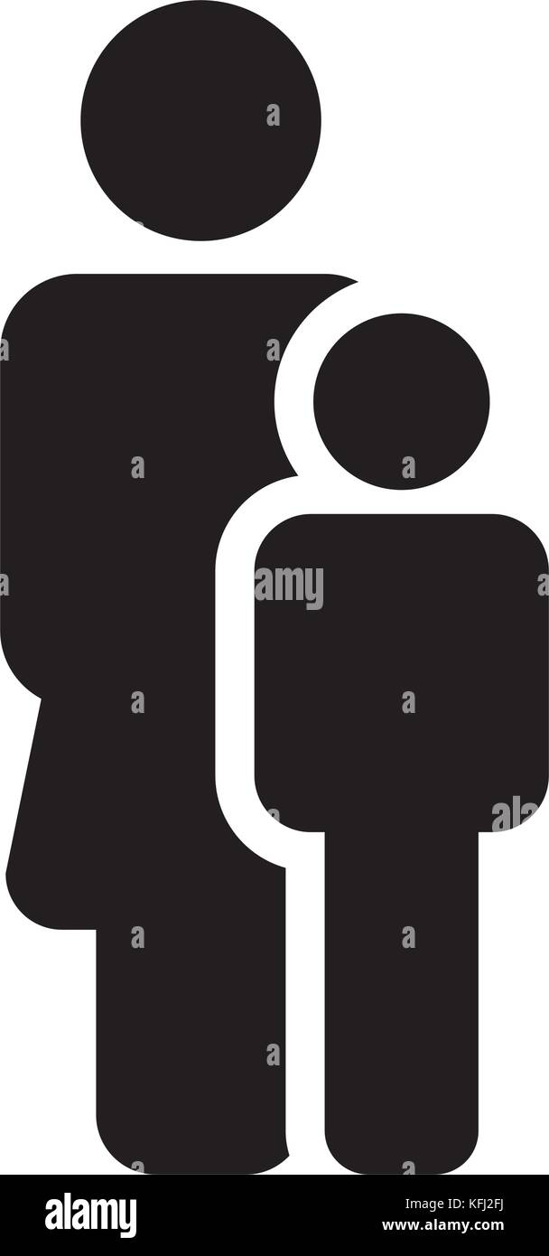 Family Icon Vector Flat Color People Sign in Glyph Pictogram Symbol ...