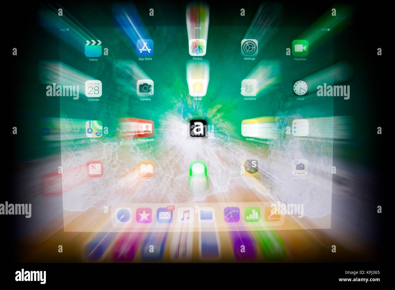 Apple iPad screen with a futuristic look Stock Photo - Alamy