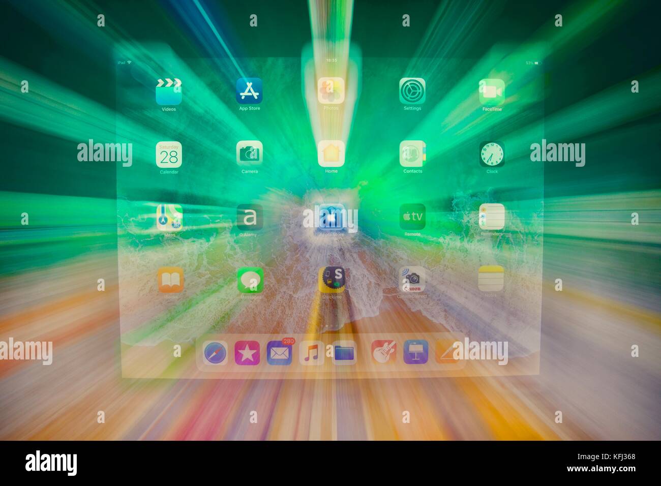 Apple iPad screen with a futuristic look Stock Photo - Alamy