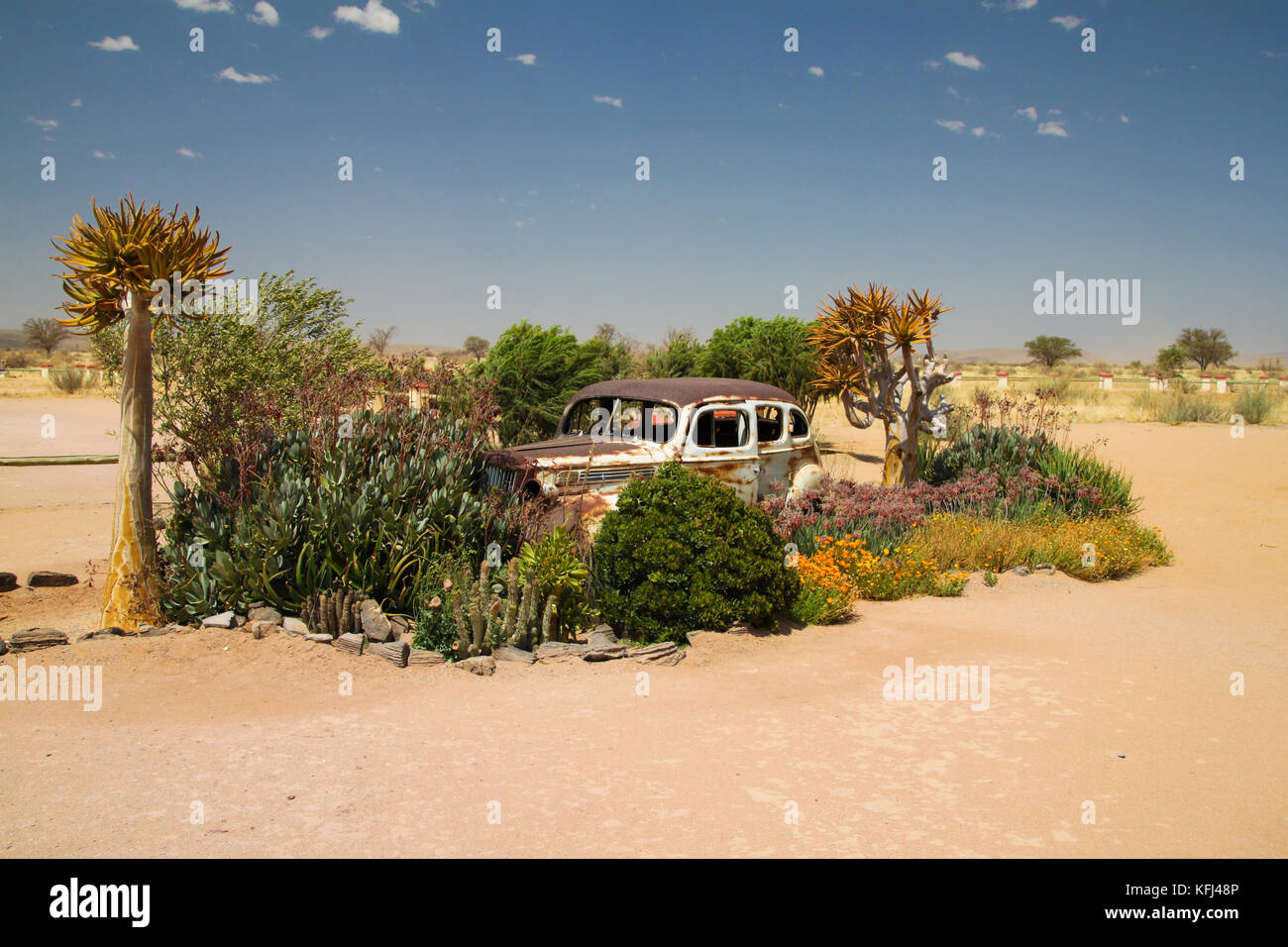 abandoned car in the desert of Namibia Stock Photo - Alamy
