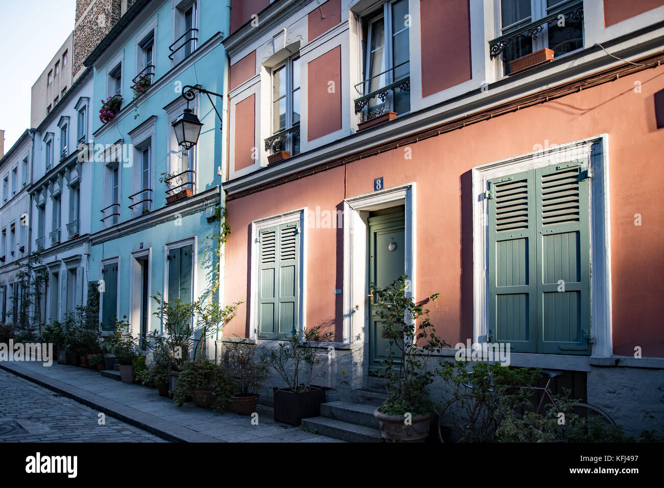 Colorful street in Paris Stock Photo - Alamy