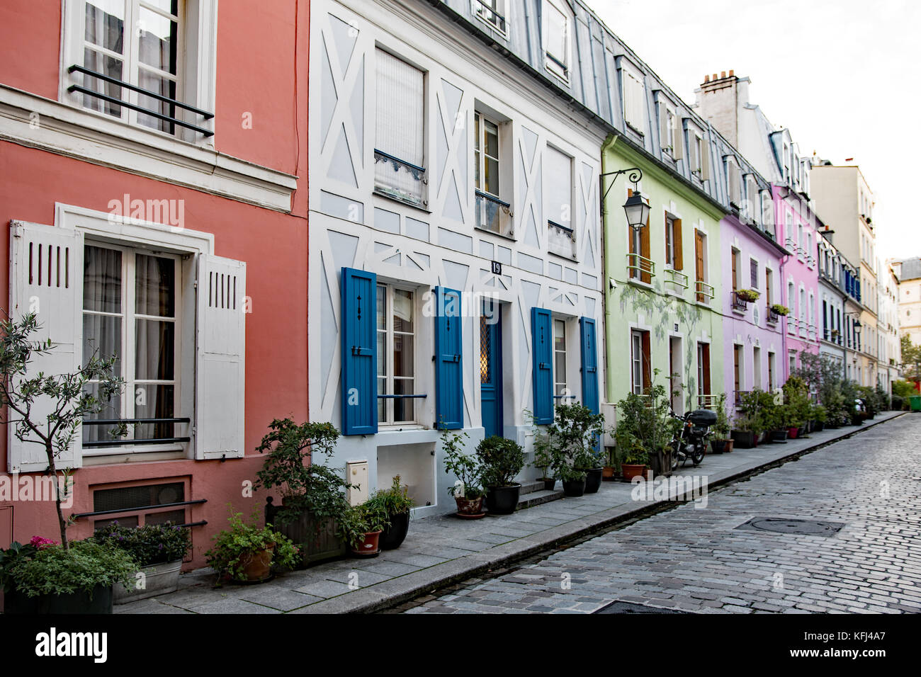 Colorful street in Paris Stock Photo - Alamy
