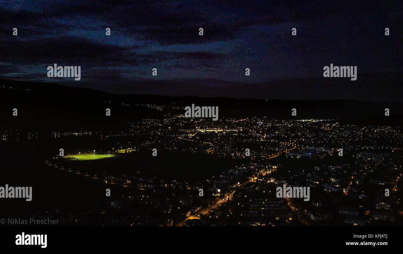 City at night from above Stock Photo - Alamy