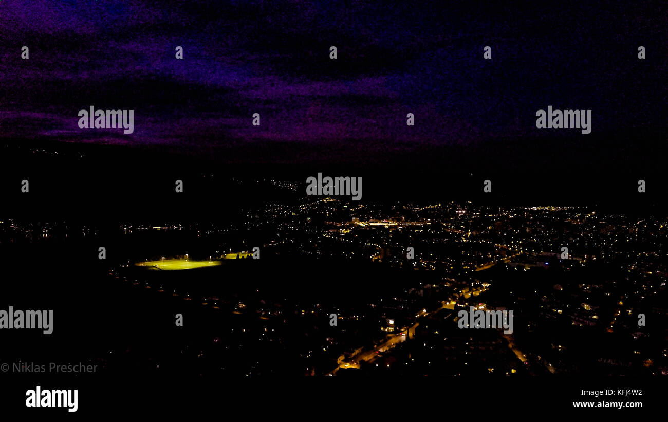 City at night from above Stock Photo - Alamy