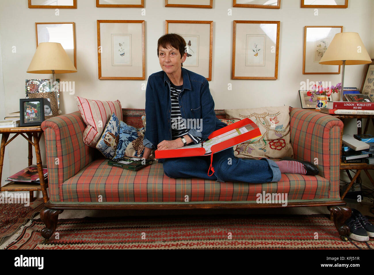 Caroline Charles relaxing at home and in her garden Stock Photo - Alamy