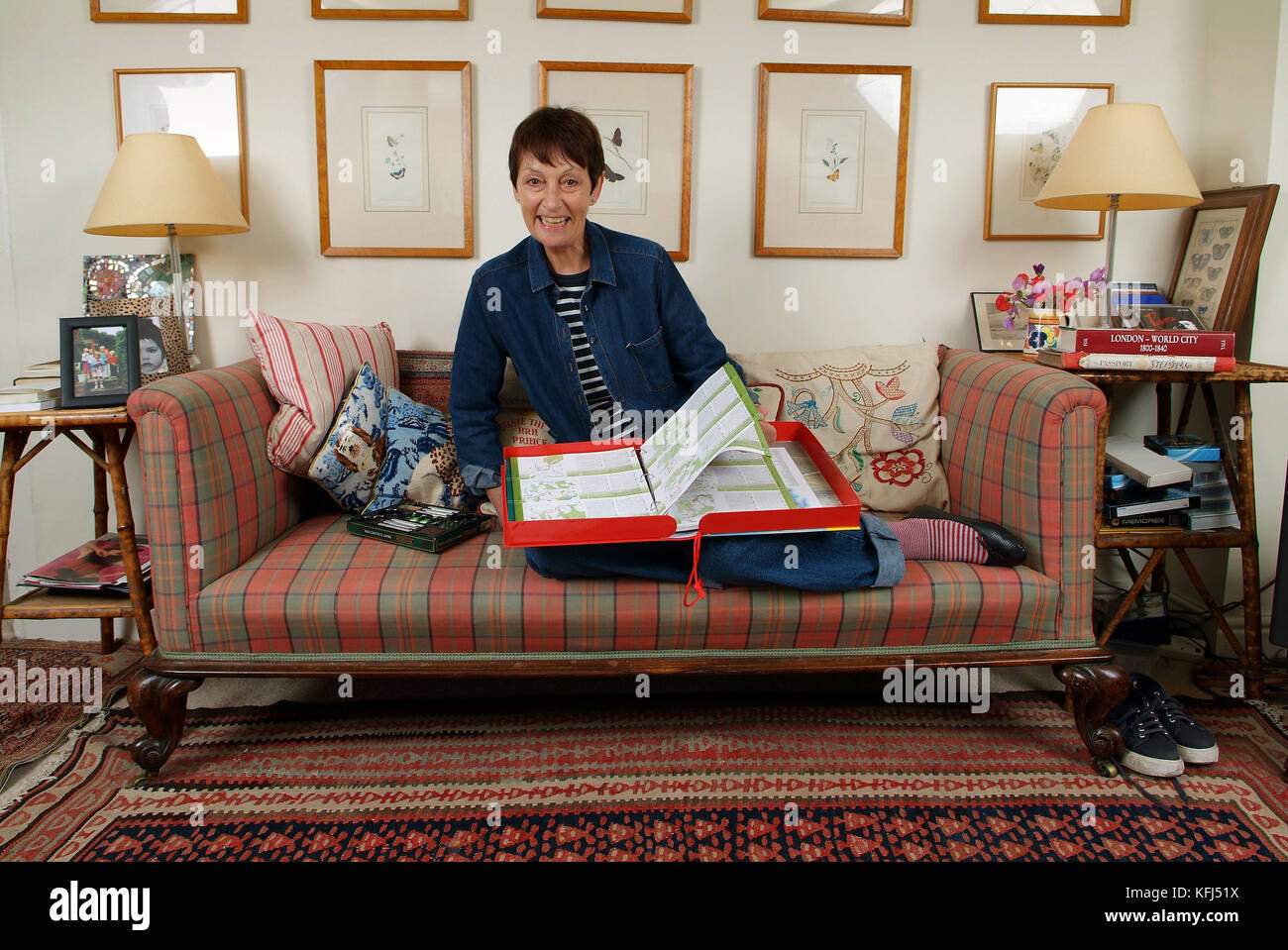 Caroline Charles relaxing at home and in her garden Stock Photo - Alamy