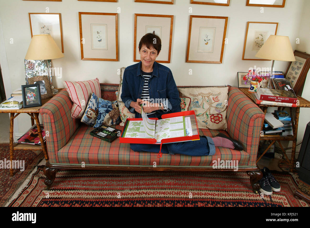 Caroline Charles relaxing at home and in her garden Stock Photo - Alamy