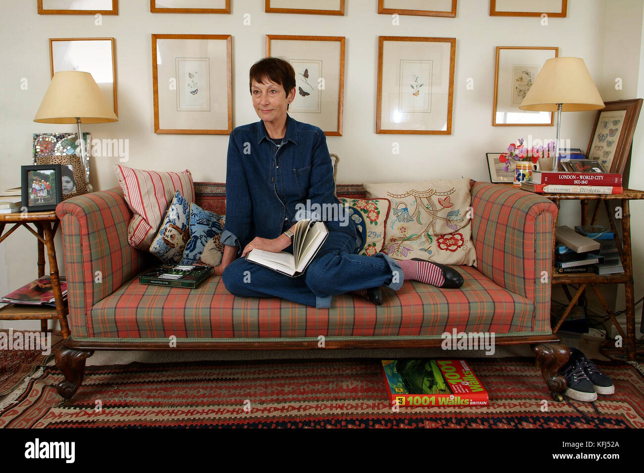 Caroline Charles relaxing at home and in her garden Stock Photo - Alamy