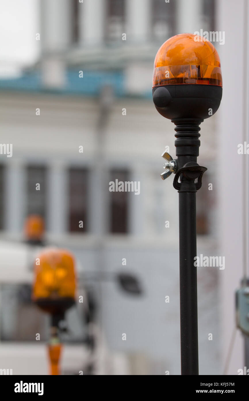 Orange flasher standing outdoor Stock Photo - Alamy