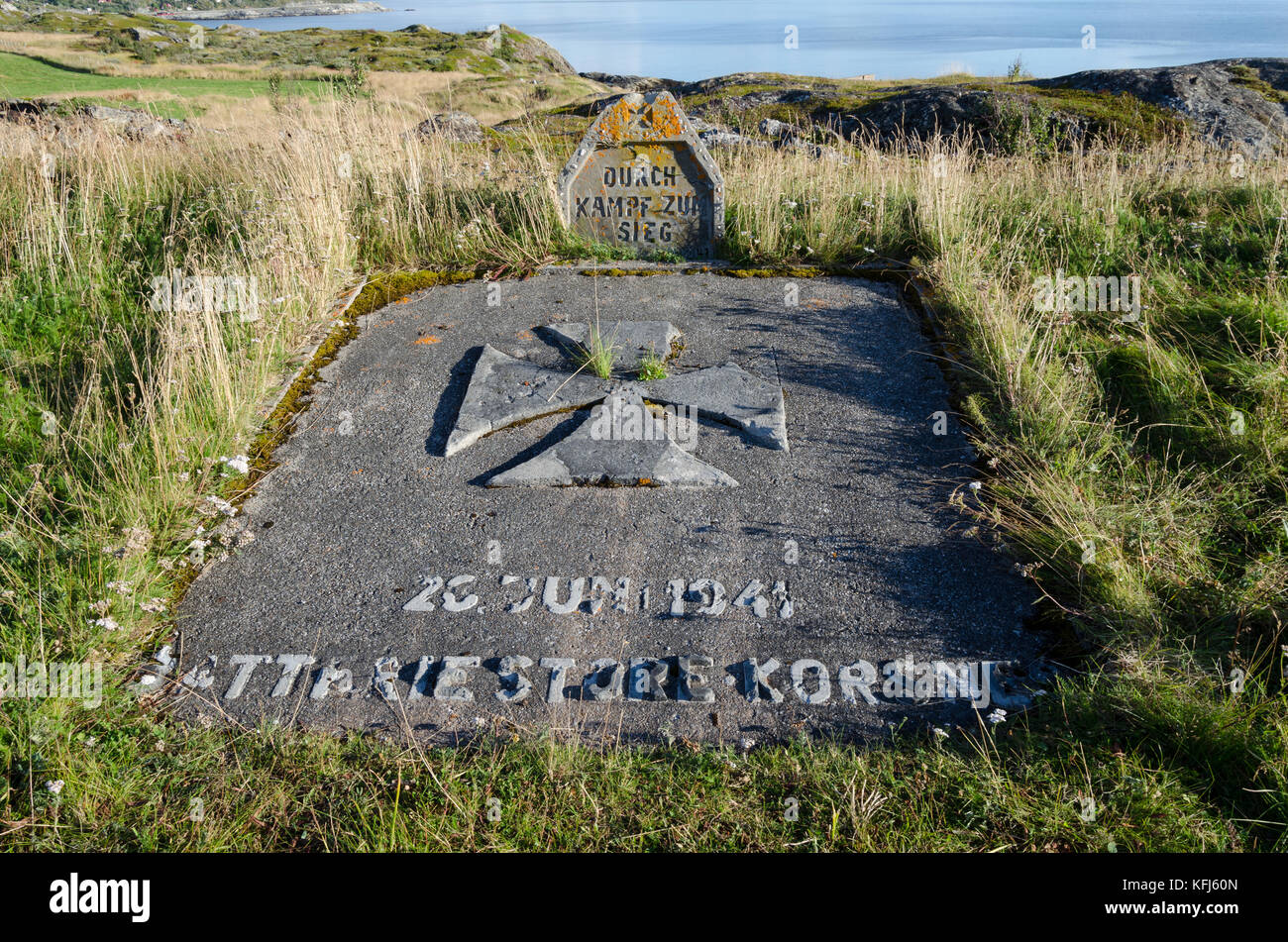 German war writing on a rock in Northern Norway Storekorsnes Stock ...