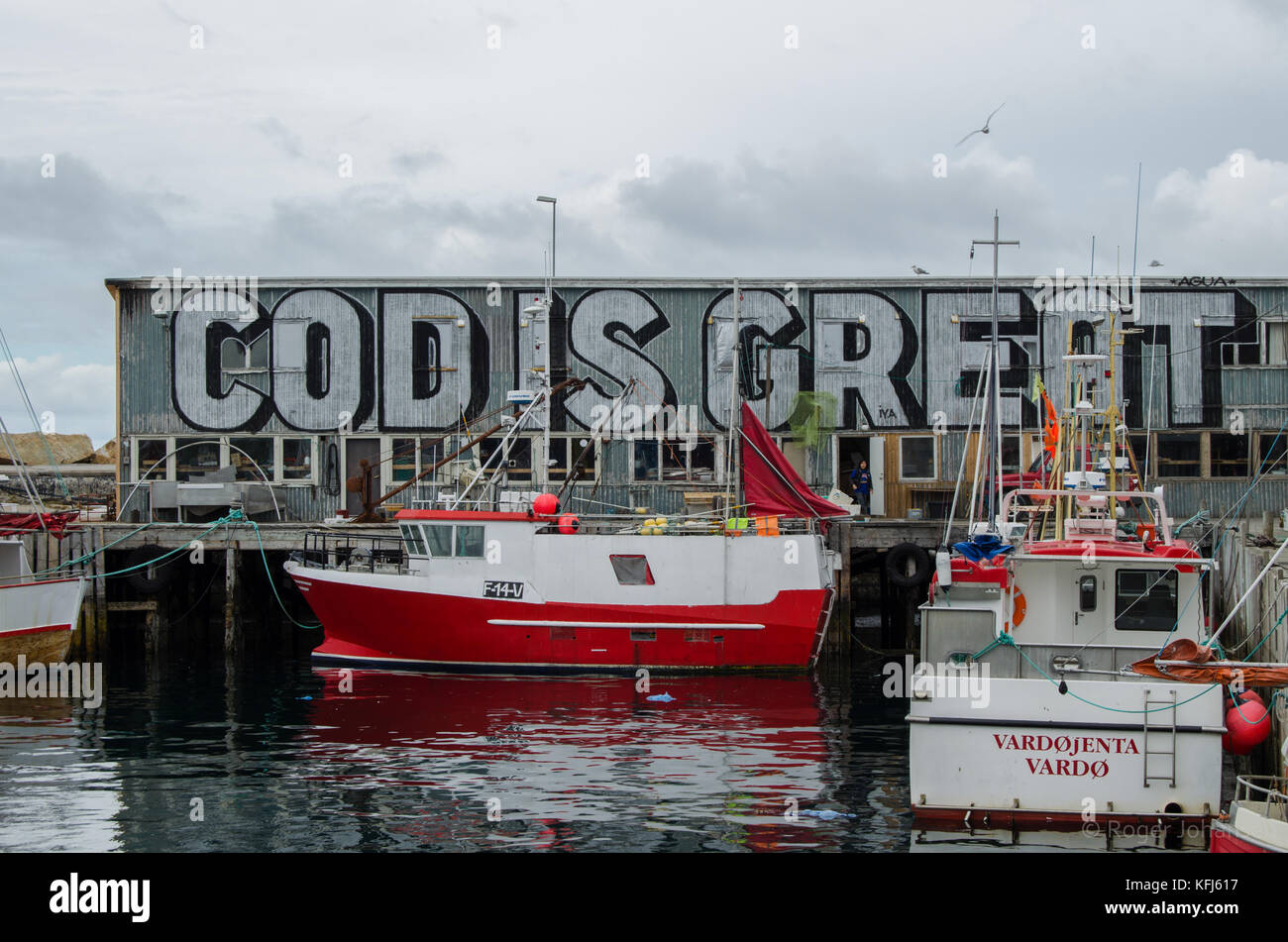 cod is great wall writing in Vardø Finnmark Stock Photo - Alamy