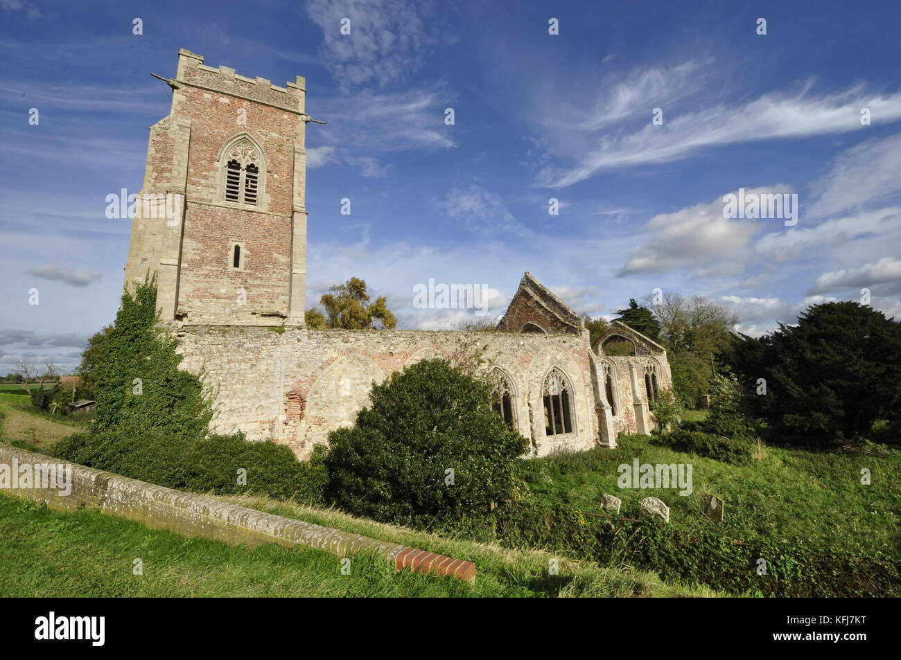 St Peter's ruined church Wiggenhall St Peter, Norfolk Fenland England ...