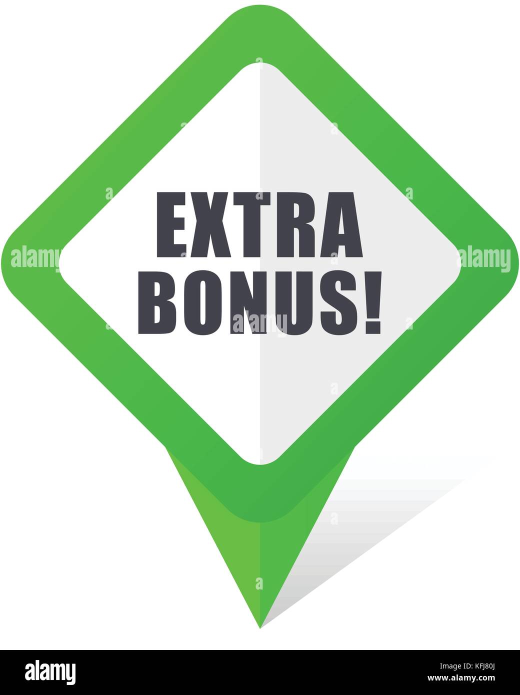 Extra bonus green square pointer web and mobile phone vector icon in ...