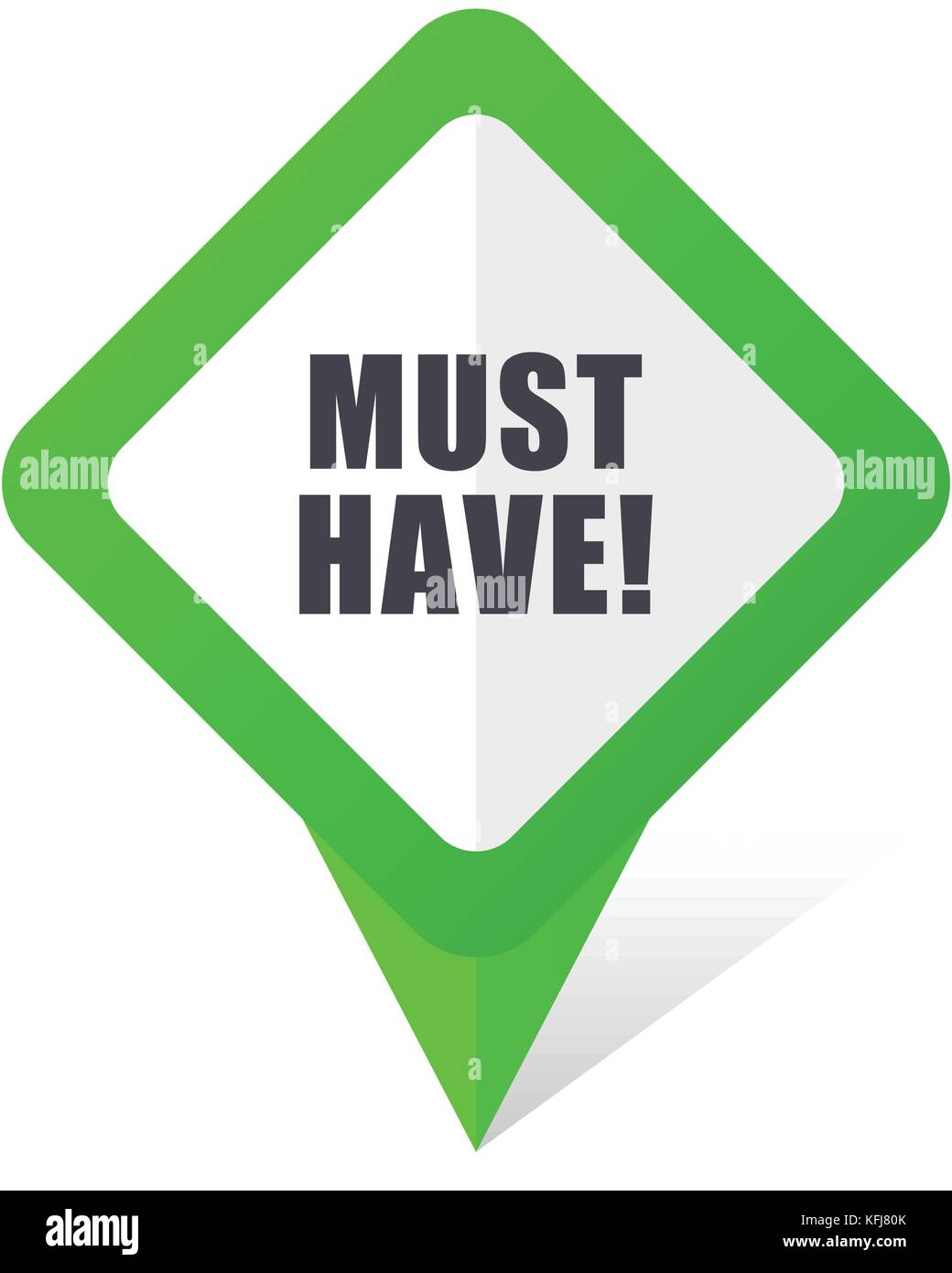 Must have green square pointer web and mobile phone vector icon in eps ...