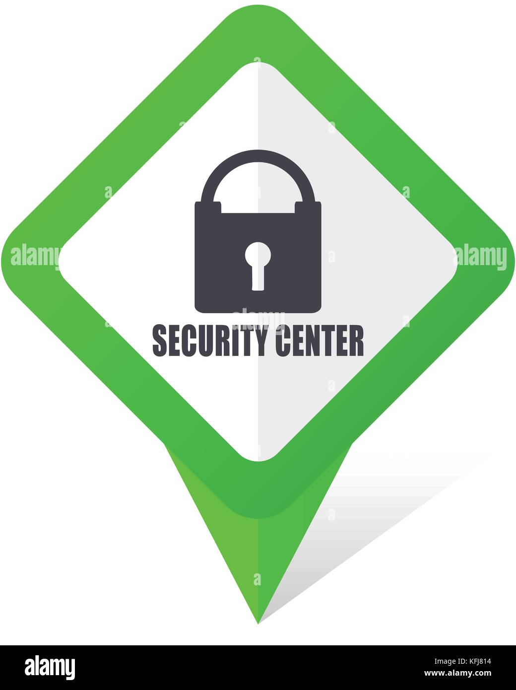 Security center green square pointer web and mobile phone vector icon ...