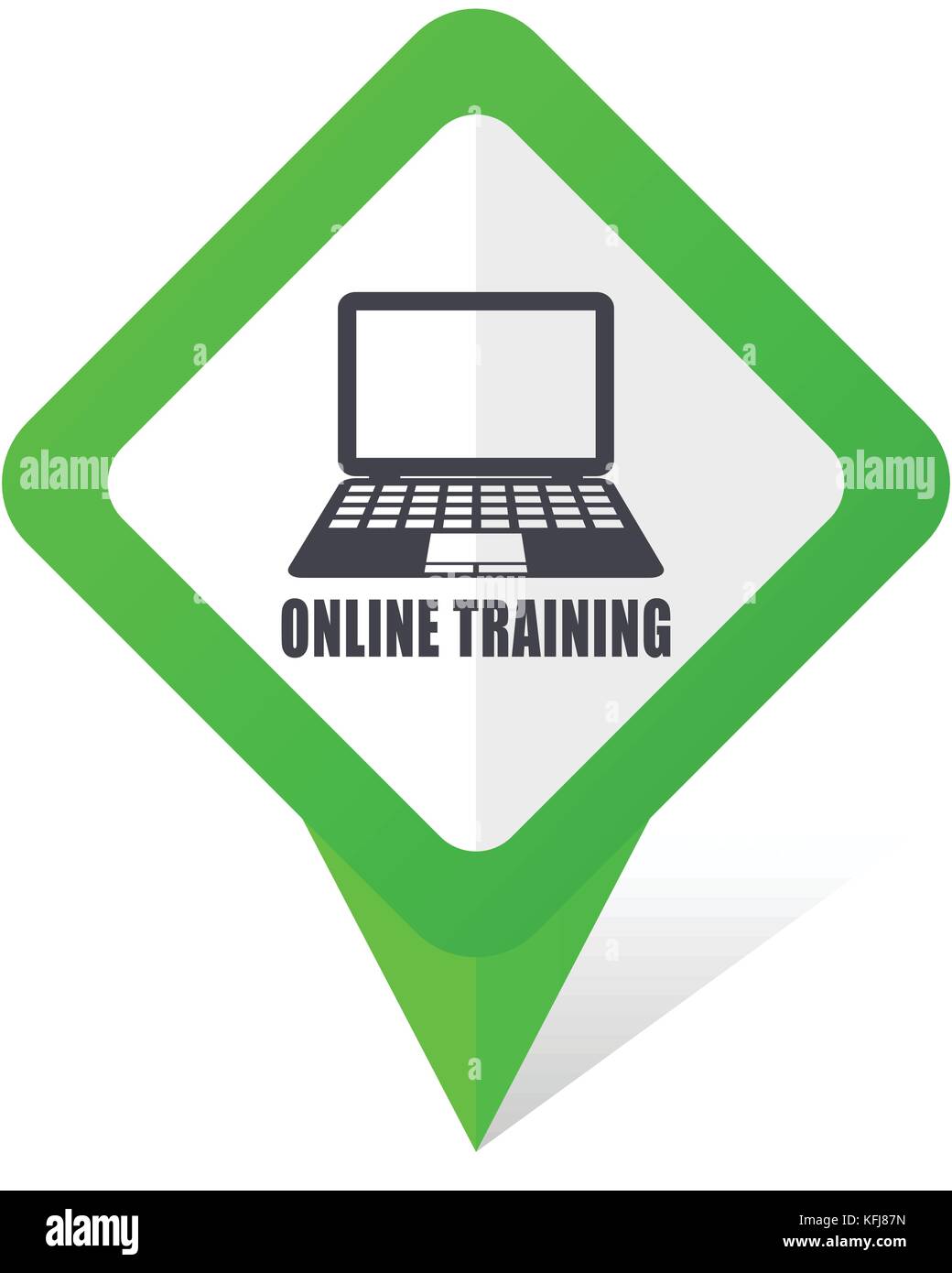 Online training green square pointer web and mobile phone vector icon ...