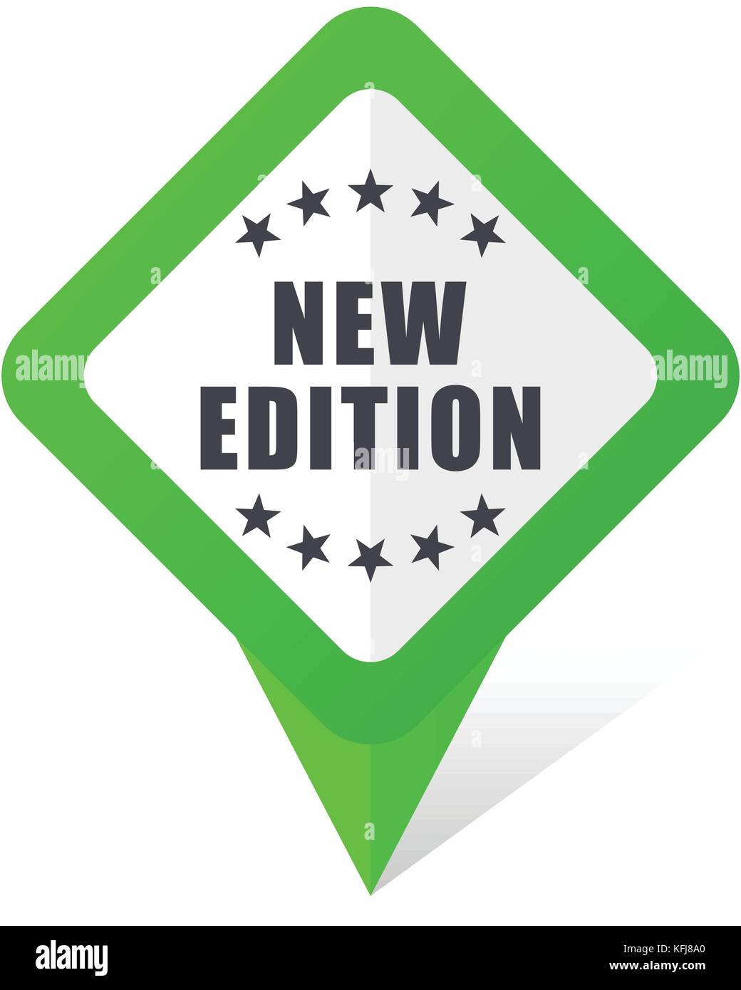 New edition green square pointer web and mobile phone vector icon in ...