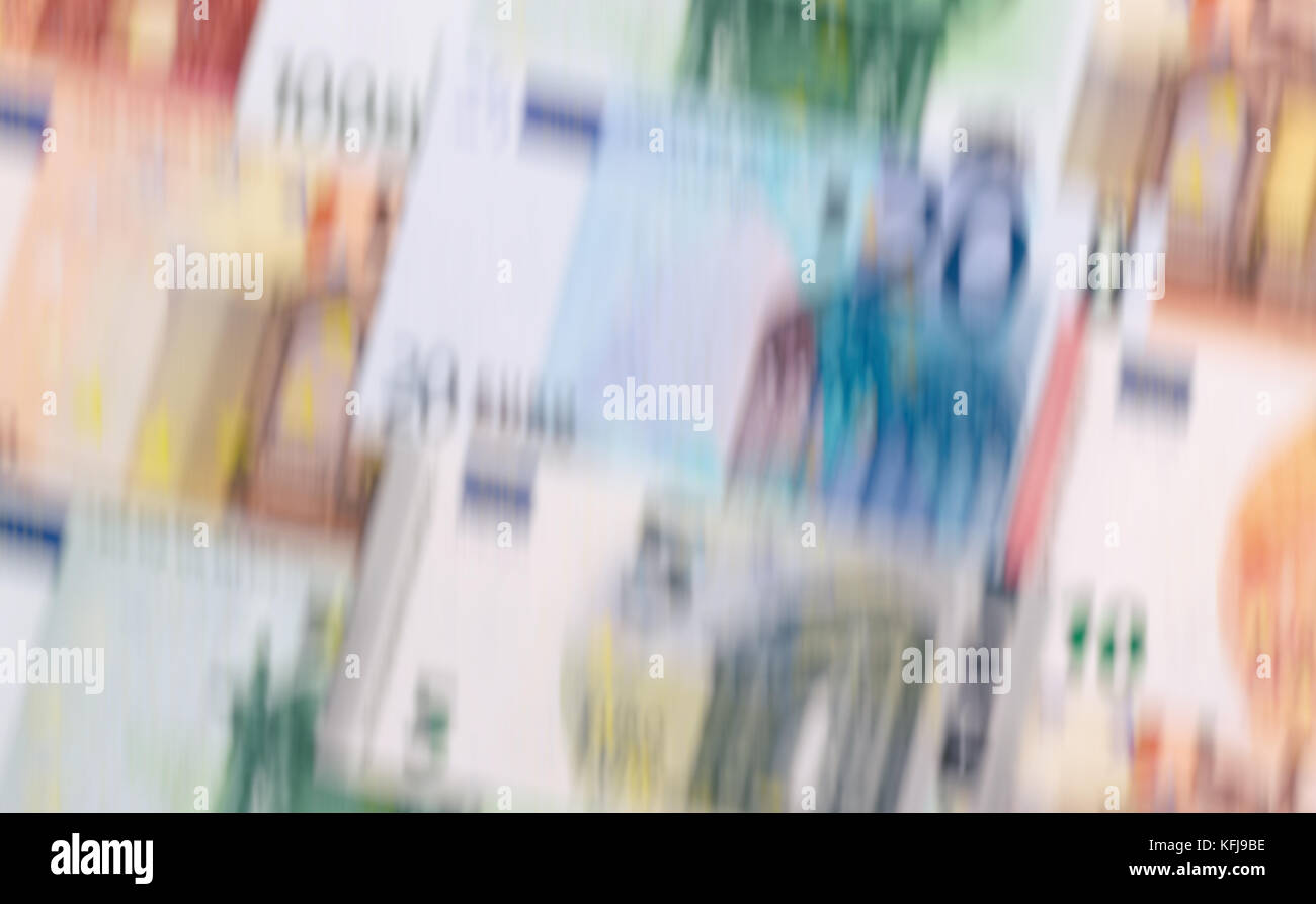 Euro money of different denominations blured background Stock Photo - Alamy