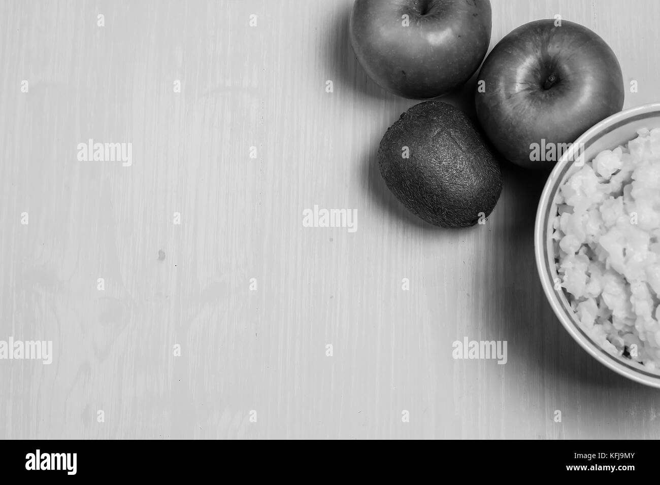 Breakfast cereal fruit Black and White Stock Photos & Images - Alamy