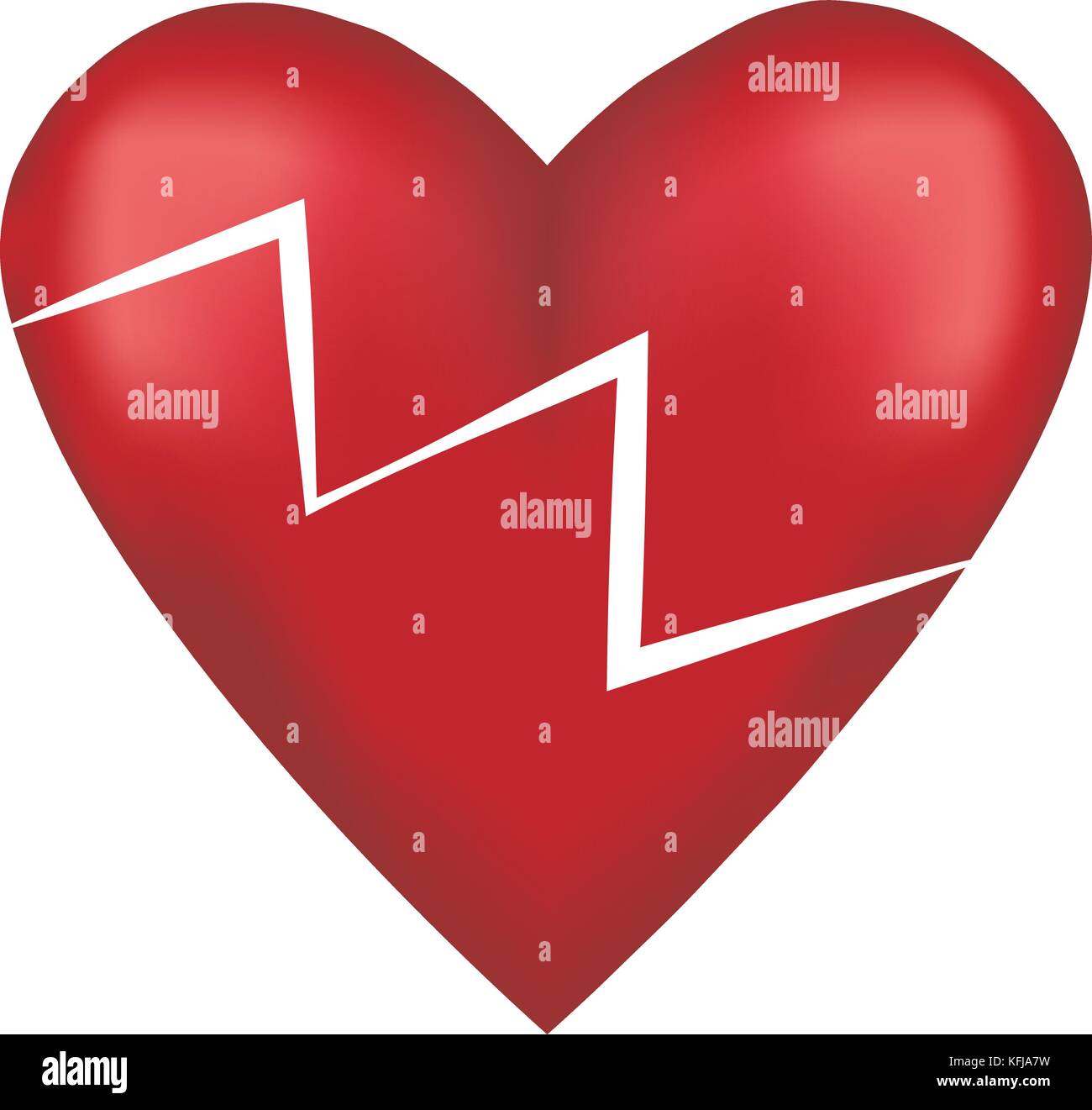 Broken red love heart, vector Stock Vector Image & Art - Alamy