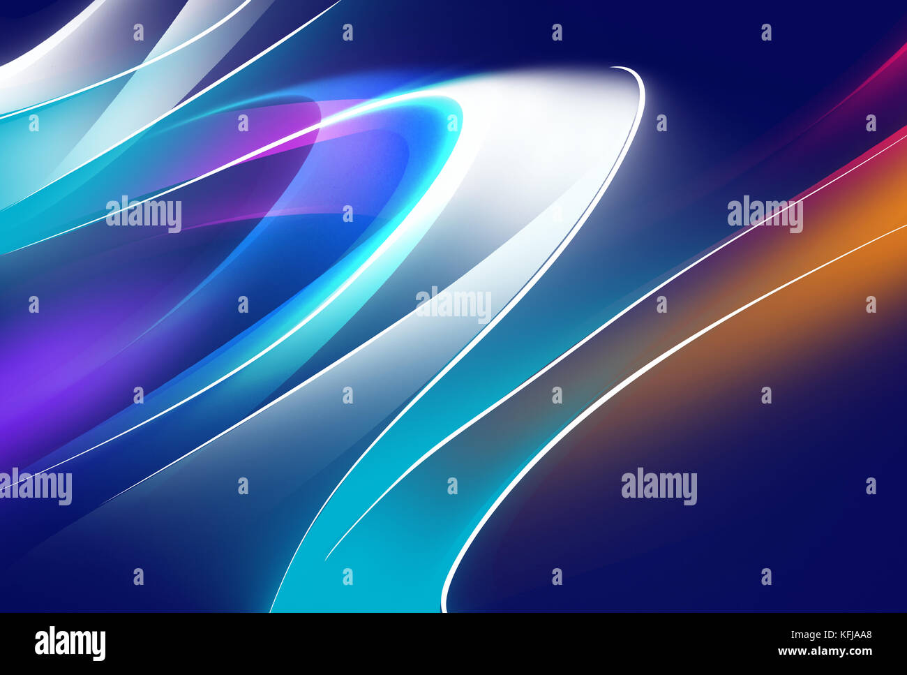 Glowing colorful curves on bluish purple background Stock Photo - Alamy