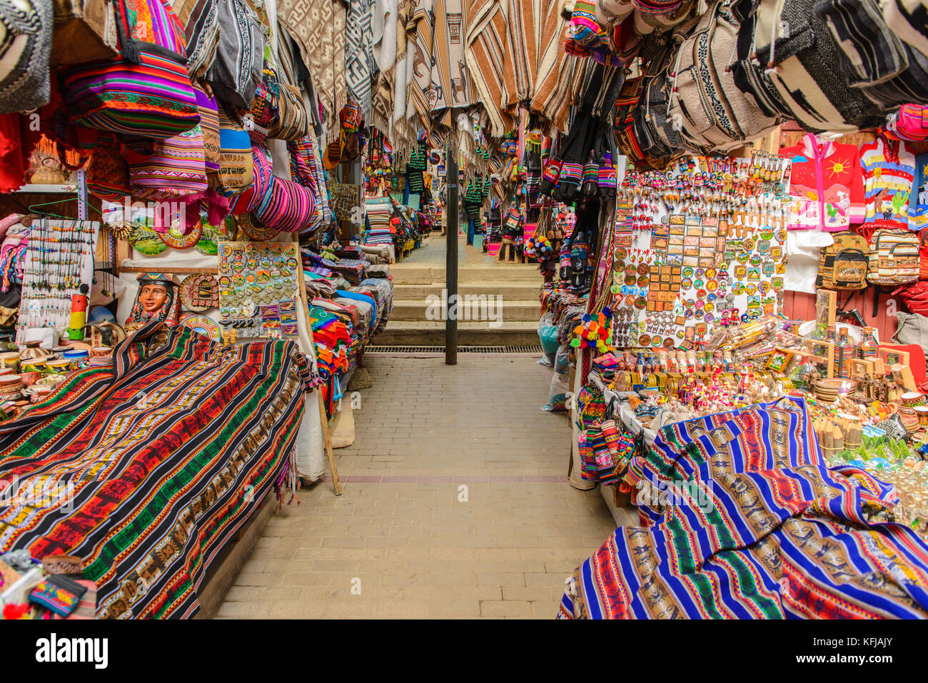 Colourful market, Aguas Calientes, Peru Stock Photo - Alamy