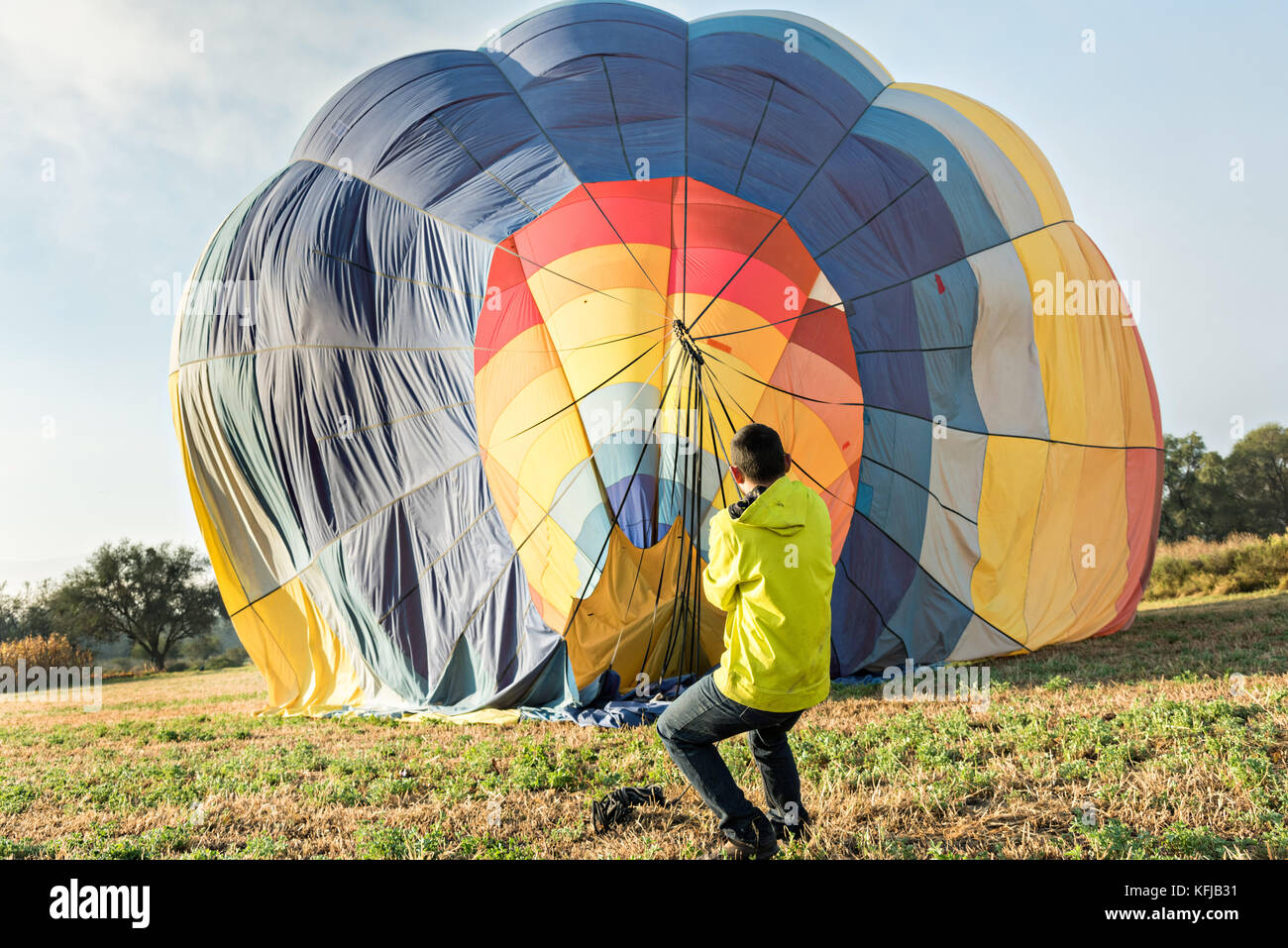 Hot air balloon deflating after hi-res stock photography and images - Alamy