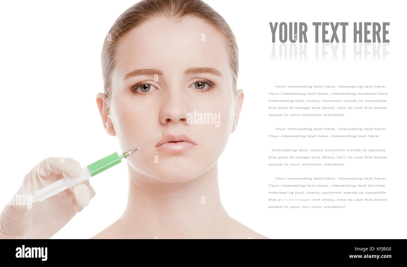 Cosmetic botox injection in face Stock Photo - Alamy