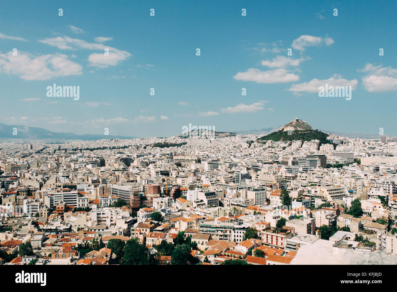 View of Athens cityscape from Acropolis in Athens, Greece Stock Photo ...