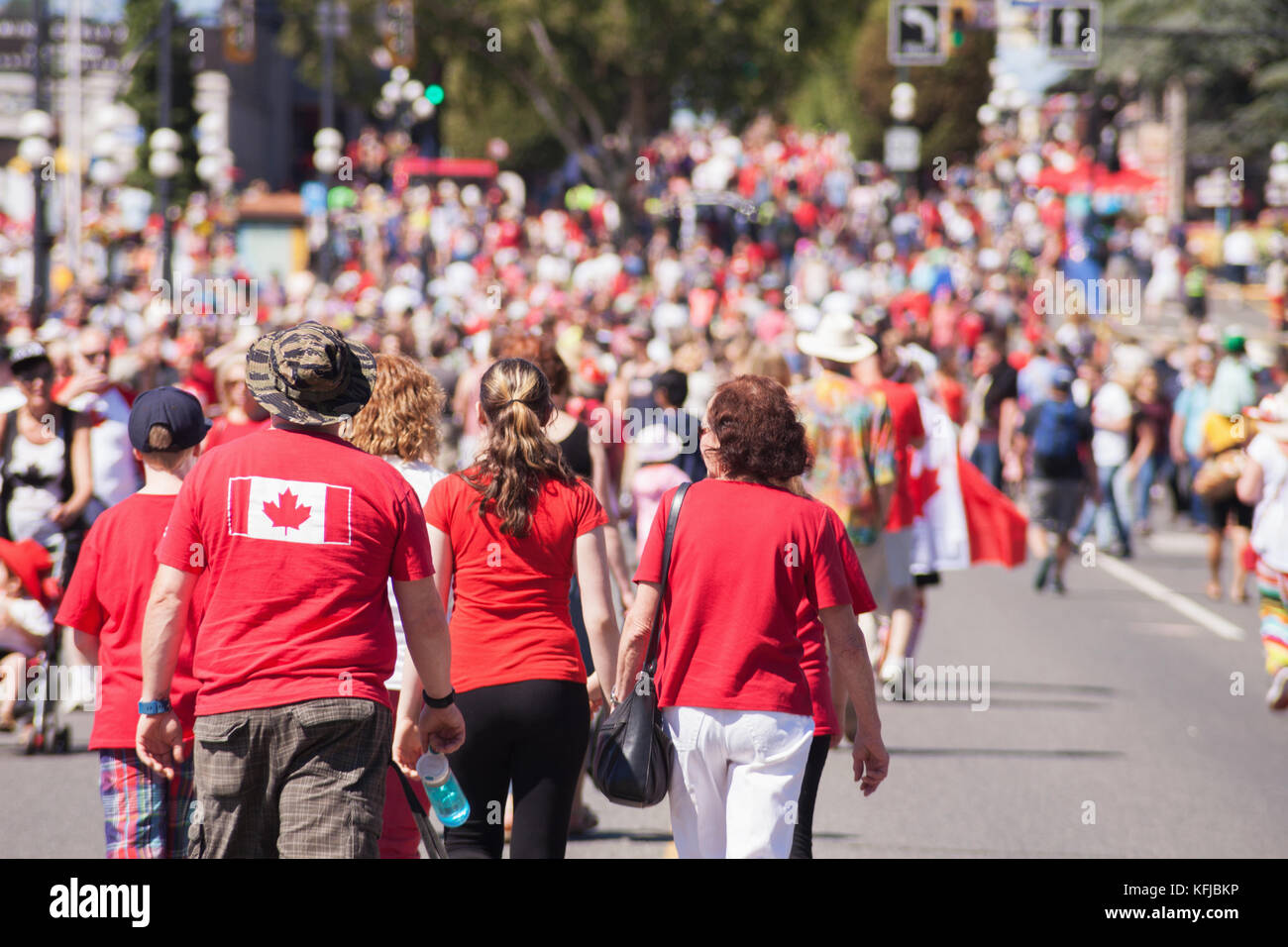People celebrating Canada Day on July 1. Victoria BC, Canada Stock ...