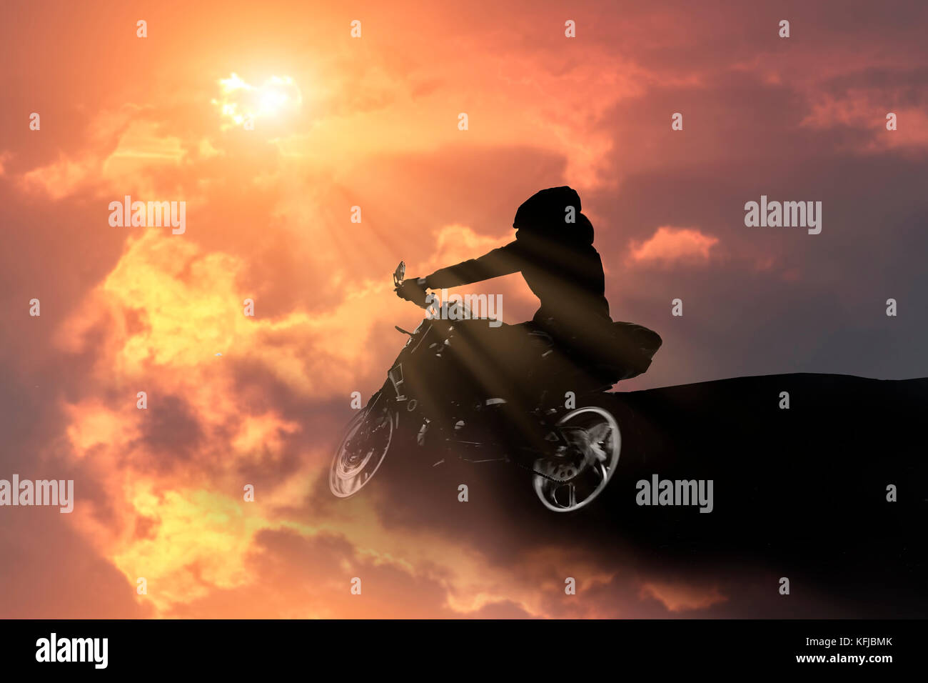 Motorcycle Travel Travel Sunrise and Sunset Stock Photo - Alamy