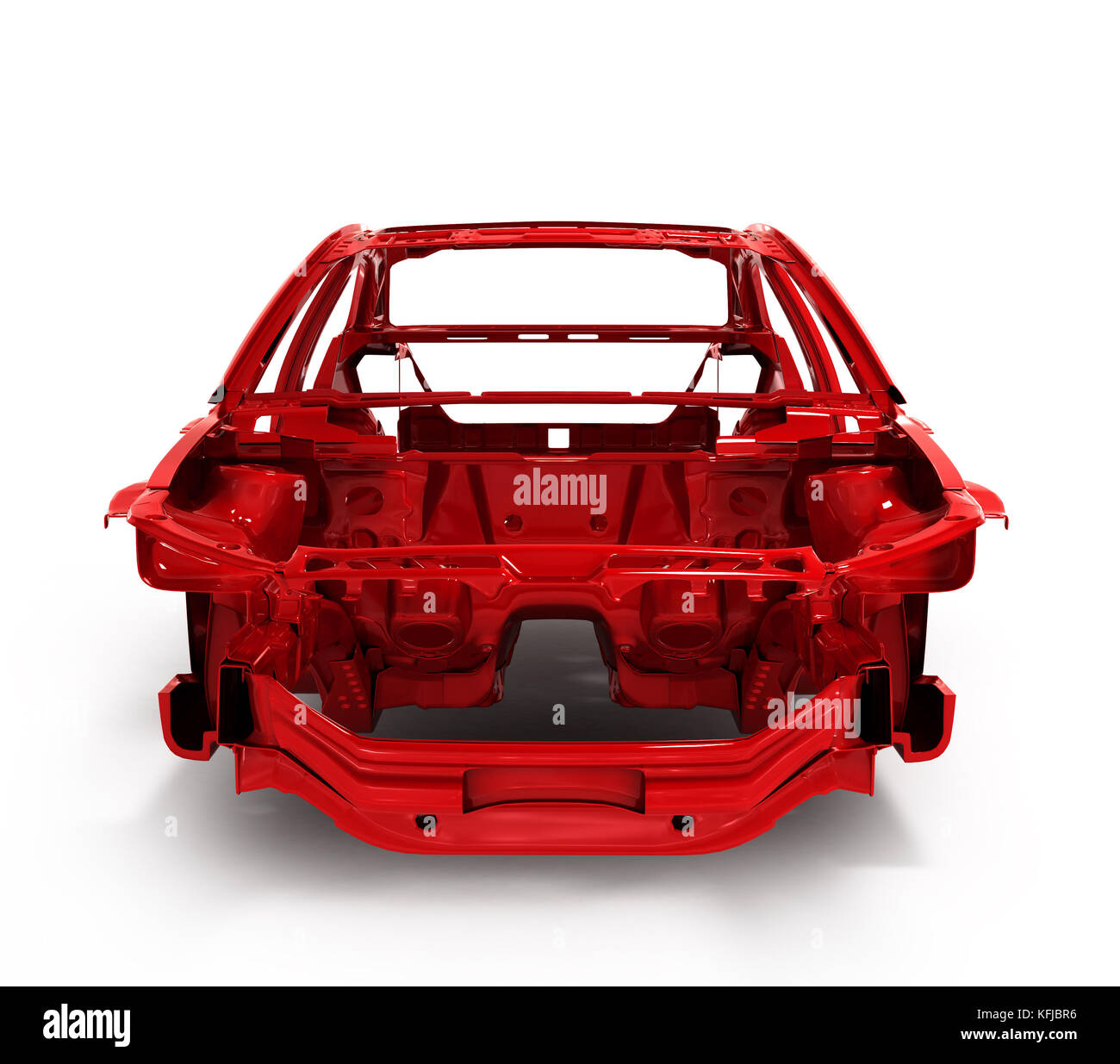 Red back body car with no wheel 3d illustration Stock Photo - Alamy