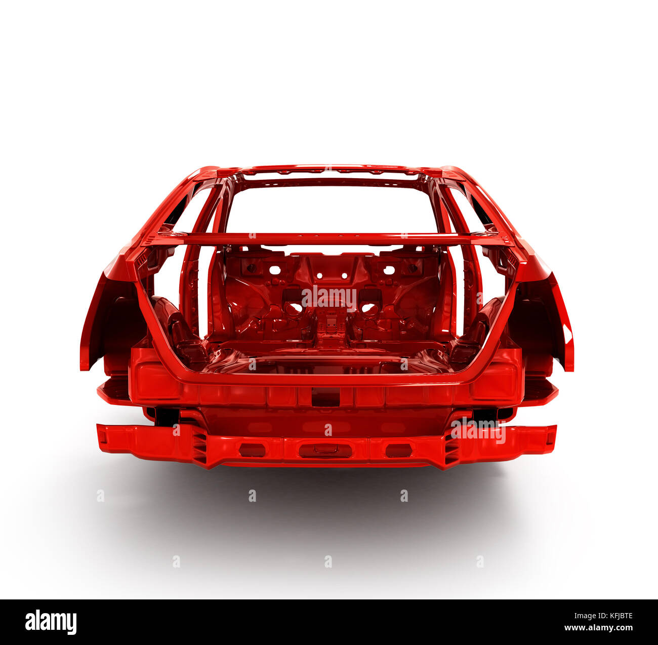 Red back body car with no wheel 3d illustration Stock Photo - Alamy