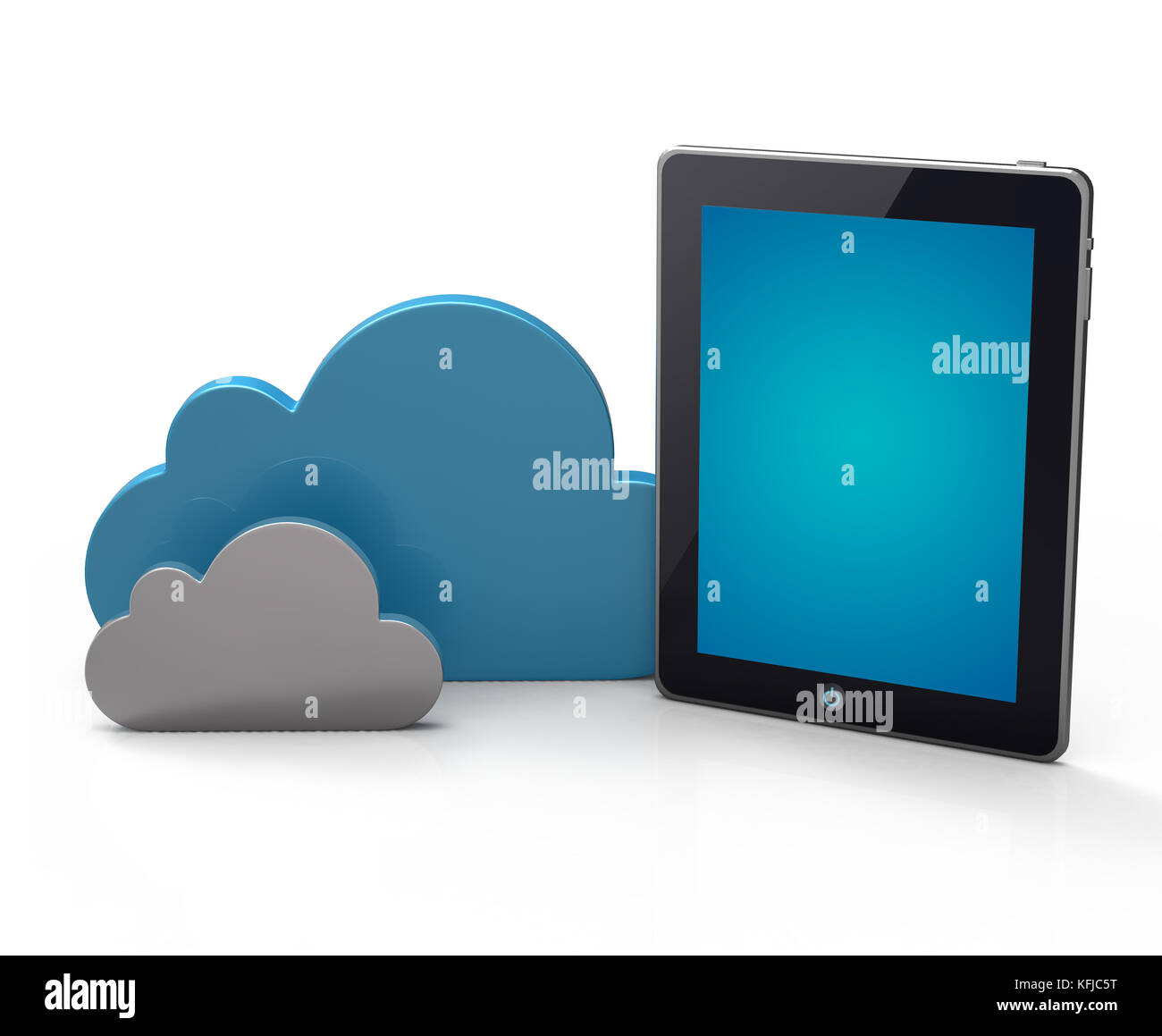 Cloud network and the digital tablet pc. Conceptual image Stock Photo ...