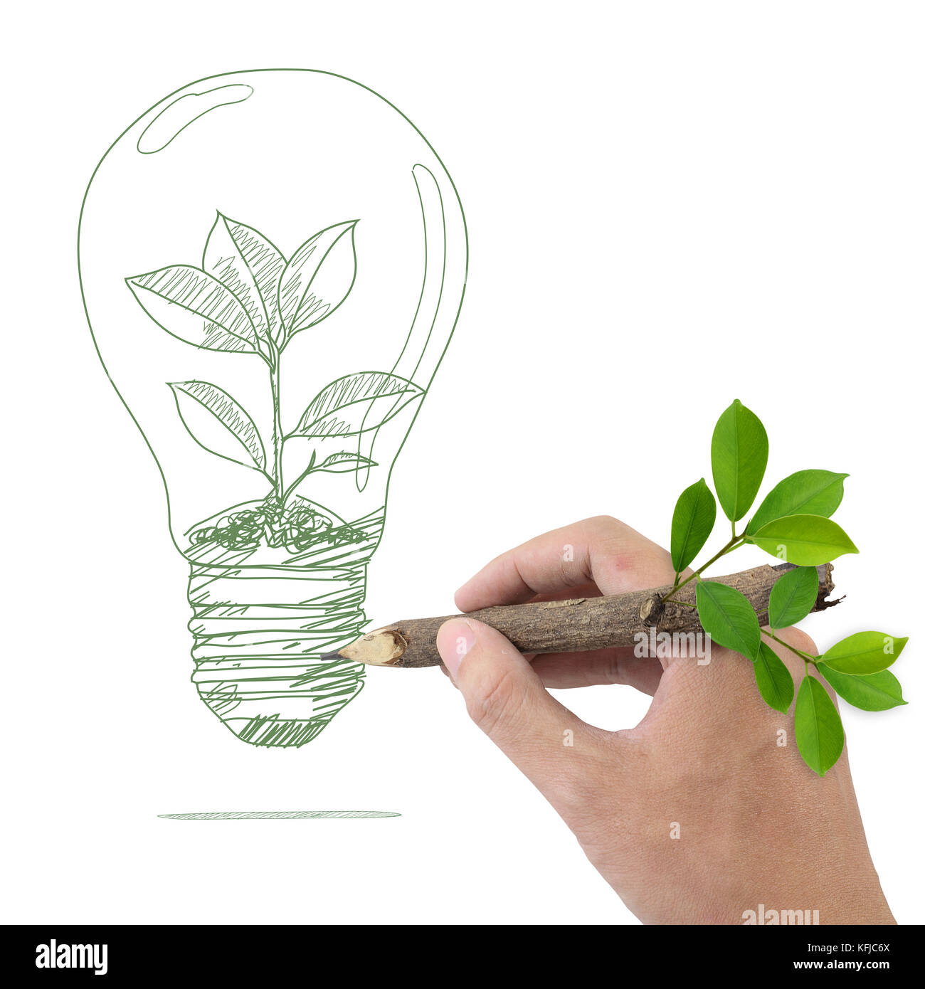Pencil drawing bulb Cut Out Stock Images & Pictures - Alamy