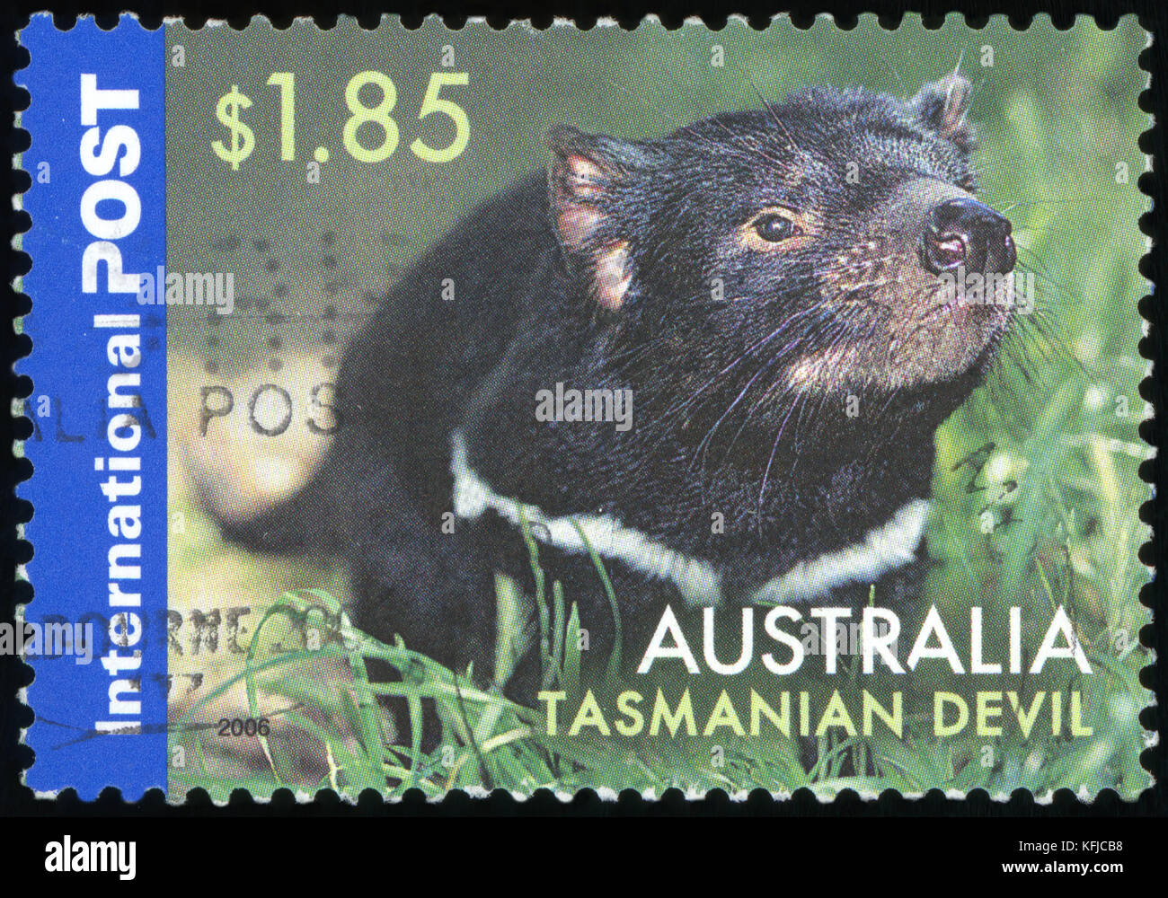 Postage stamp ( Australia - Tasmanian Devil Stock Photo - Alamy