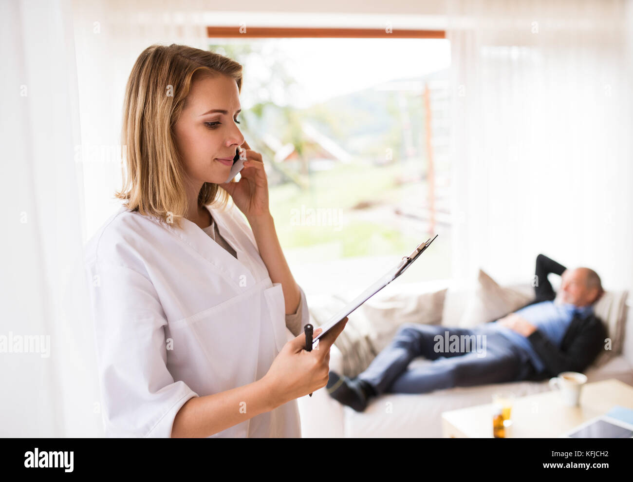 Talking to visitor hi-res stock photography and images - Alamy